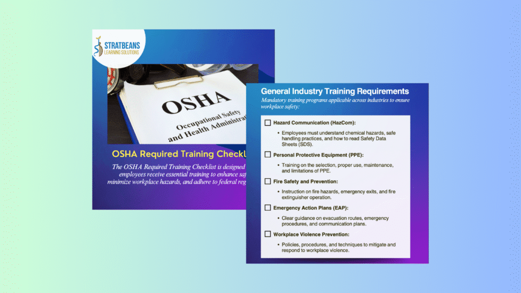 OSHA Required Training Checklist - Stratbeans Learning Solutions